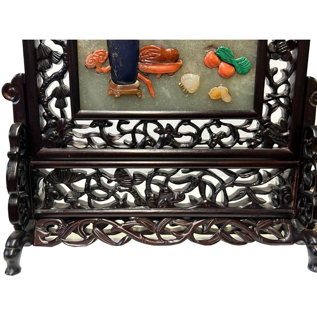 Jade Stone Plaque Precious Color Gemstone Inset Table Top Display ...