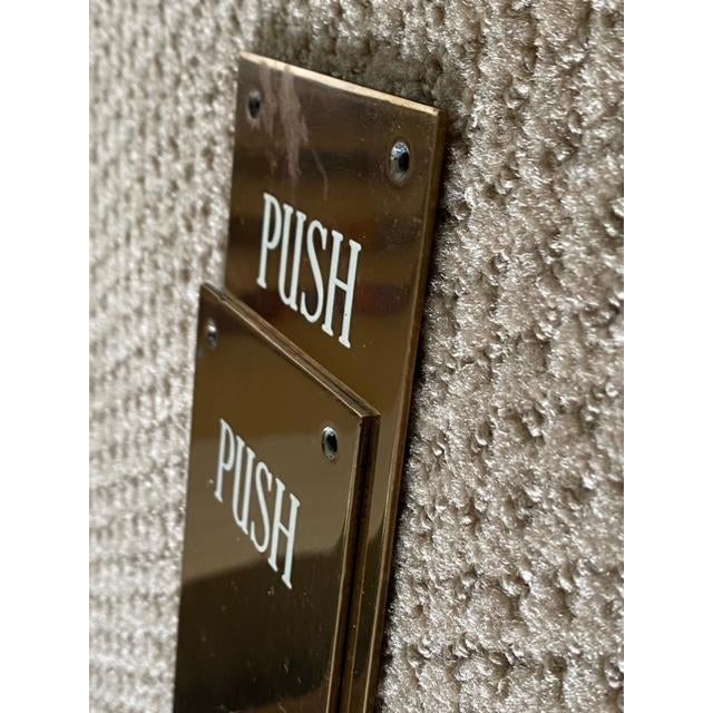 1950s Set of 2 Traditional Cast Bronze or Brass Door Push Plate | Chairish