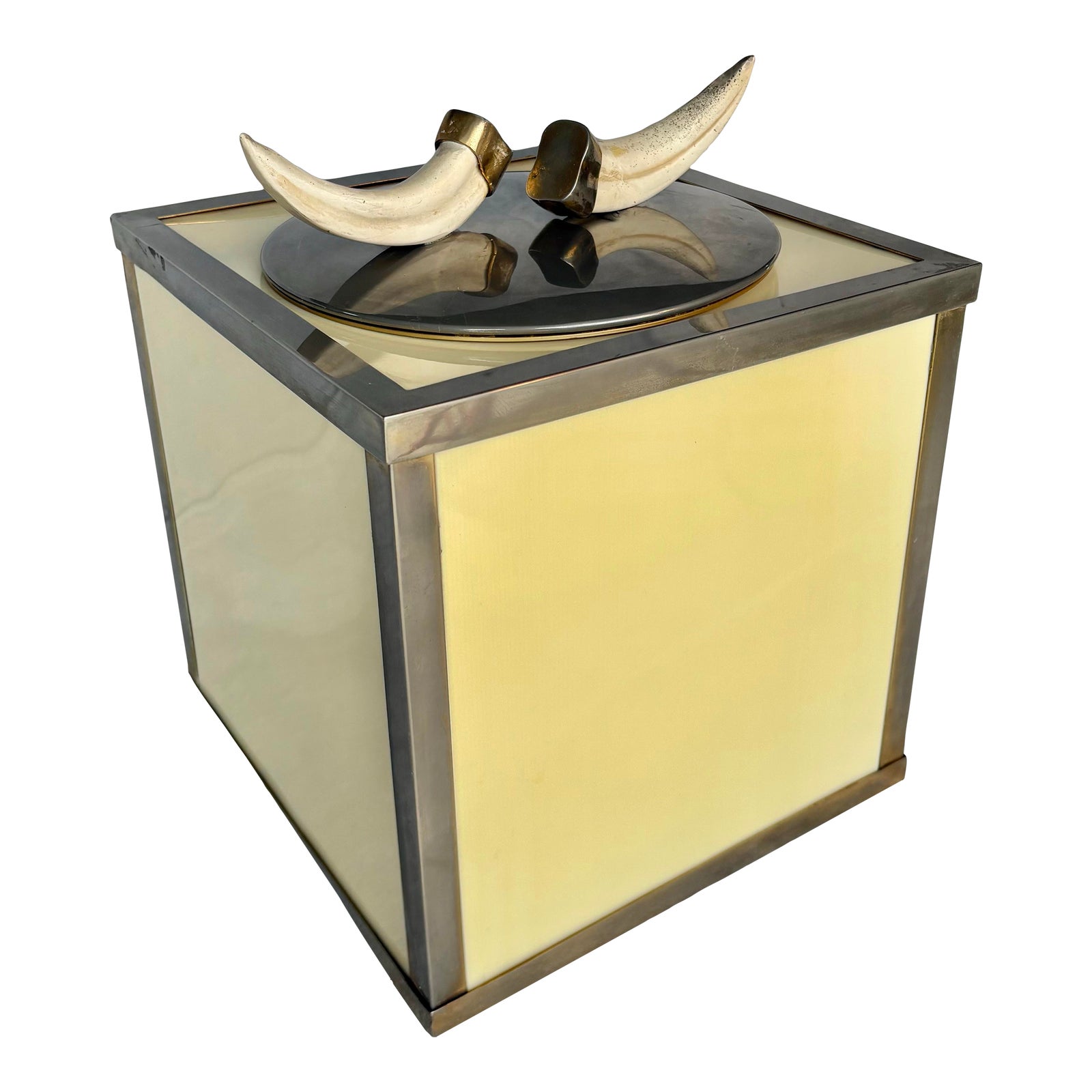 Mid 20th Century Italian Faux Horn Ice Bucket | Chairish