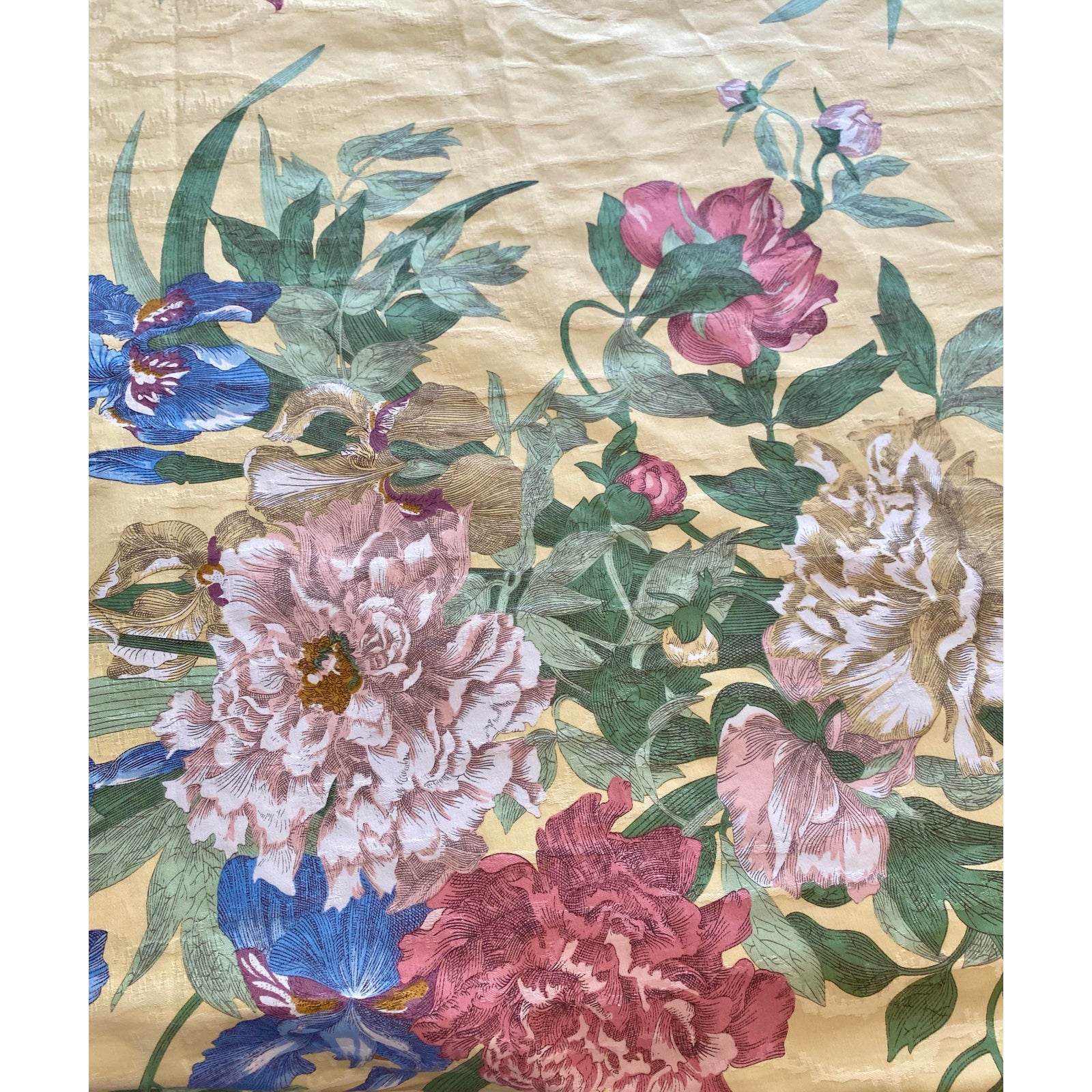 Vintage P Kaufmann Floral Bouquet Embossed Cotton Fabric- 9 Yards ...