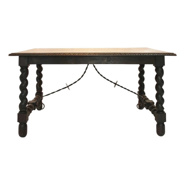 Antique Late 19th Century Spanish Colonial Revival Table With Barley ...