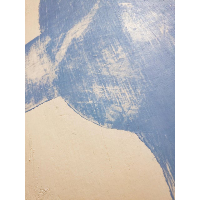 Original Modern Contemporary French Blue and White Painting in Antique ...