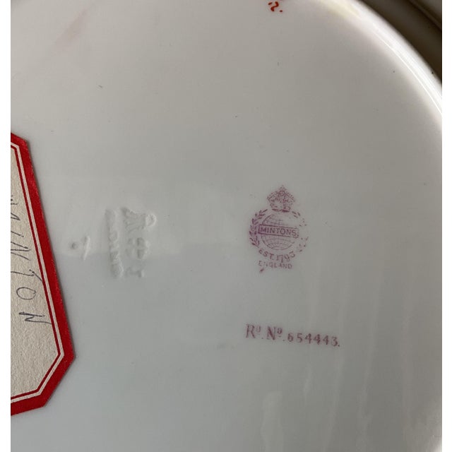 Minton Dinner Plate Circa 1918 "Minton Rose" Pattern in Pink | Chairish