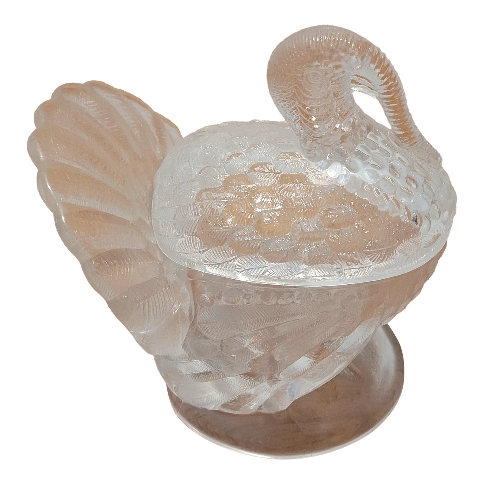 Vintage Le Smith Clear Glass Turkey "Tom Turkey" Shaped Lidded Candy ...