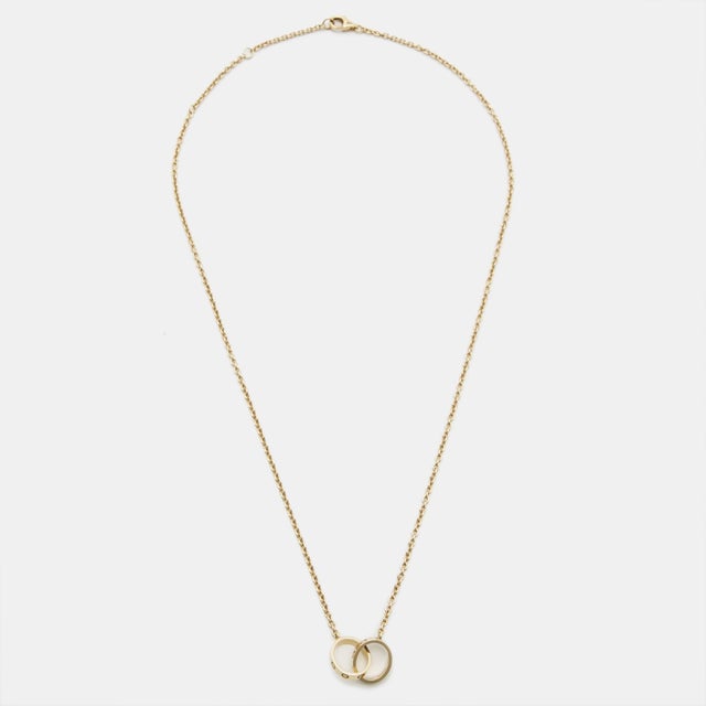 Cartier Love Interlocking Loops 18K Yellow Gold Necklace | Chairish