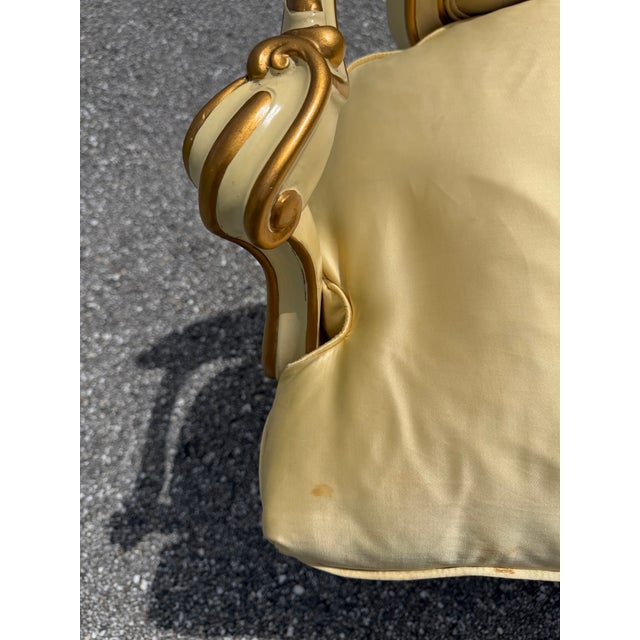 1990s Carved Louis XVI Style Diminutive Settee | Chairish