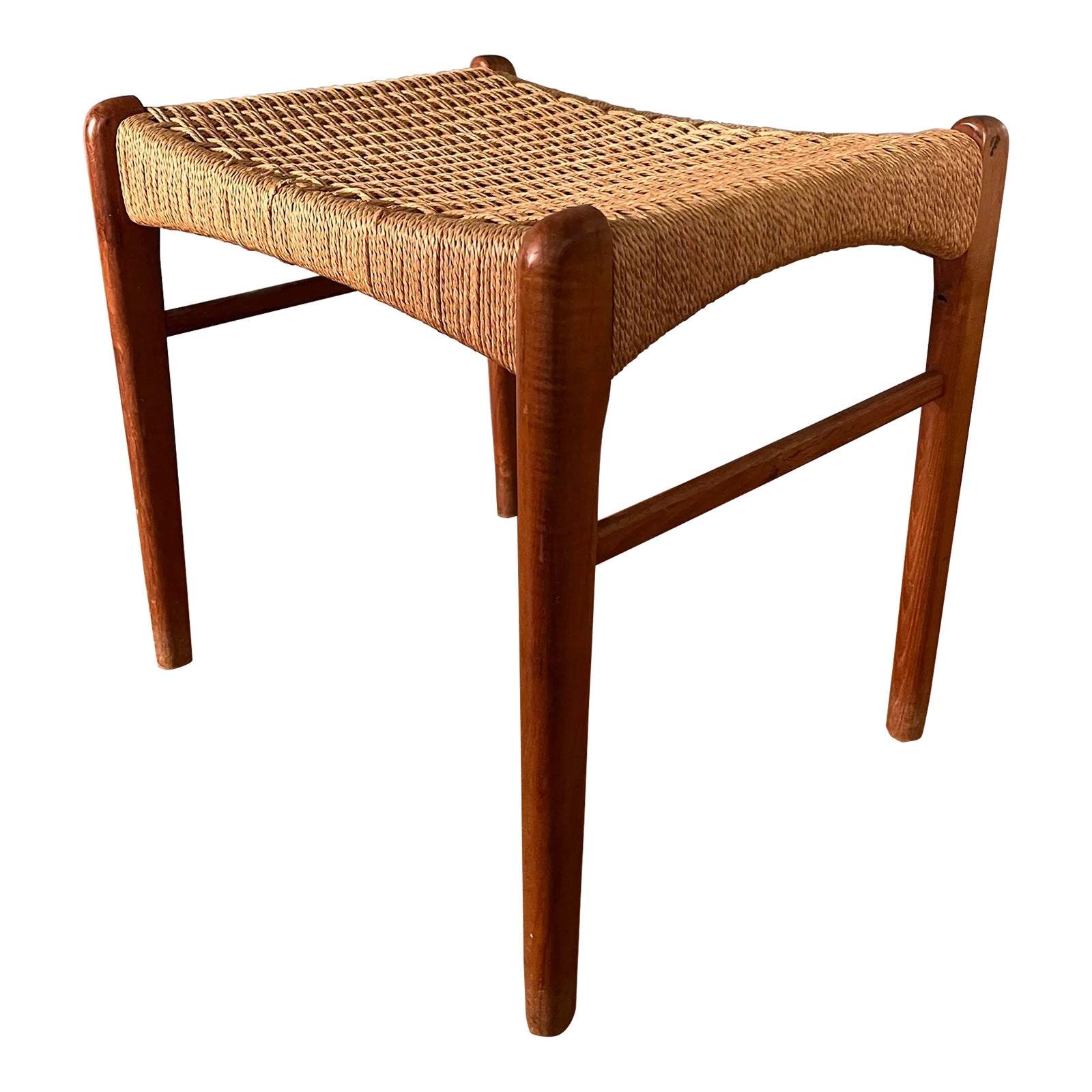 Peder Kristensen for Glyngore Stolefabrik Danish Teak and Paper Cord ...