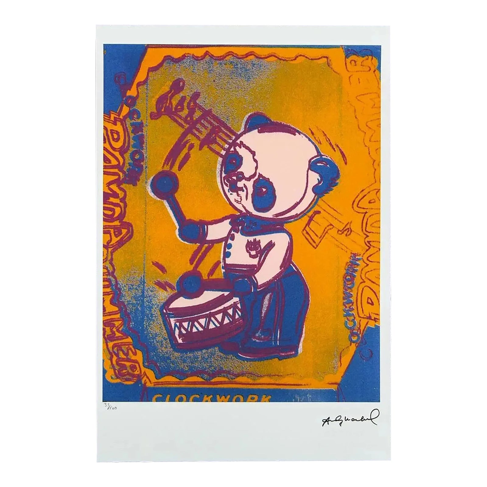 1986 Carnegie Museum of Art After Andy Warhol „Clockwork Panda" Lithograph | Chairish