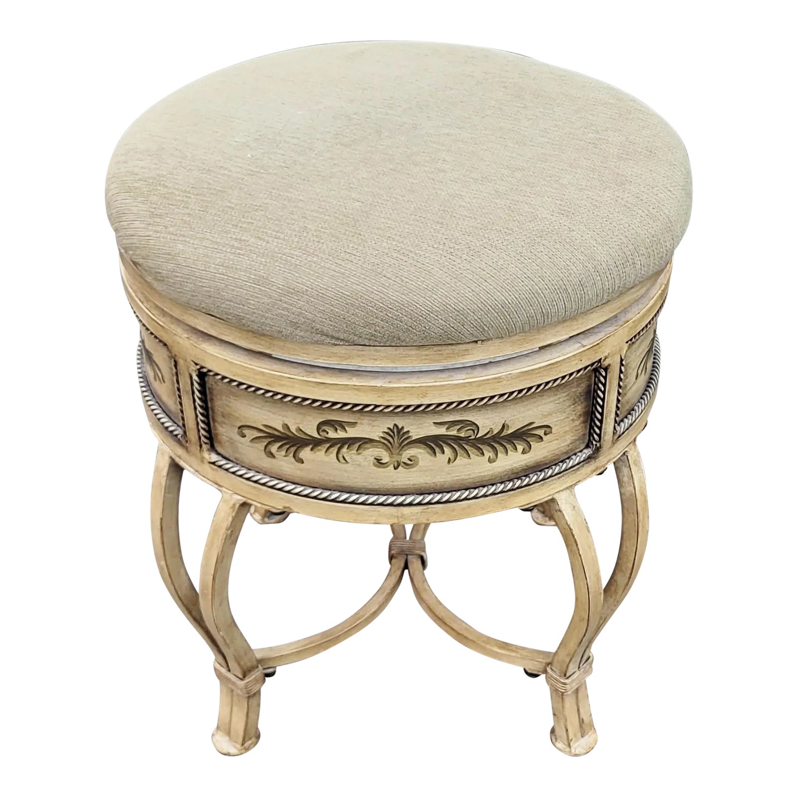 Vintage Tuscan Rustic Style Mid-Century Modern Metal Revolving Vanity ...