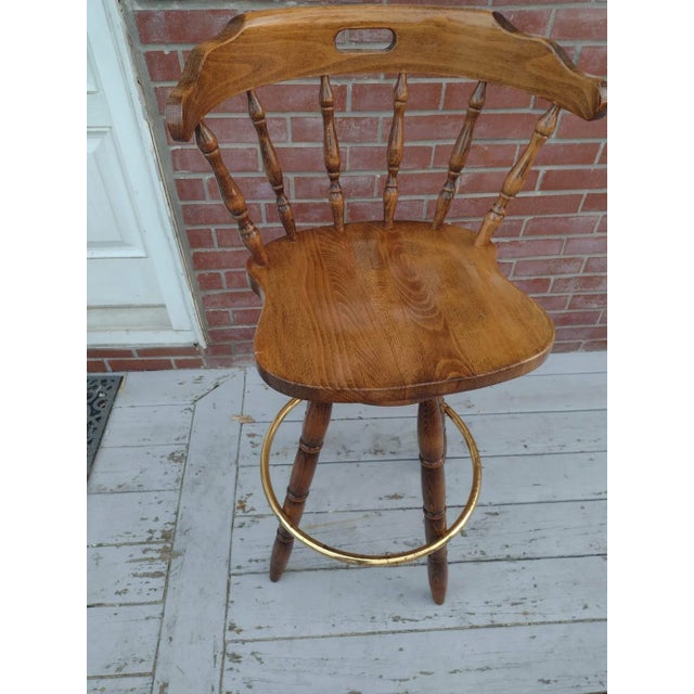 1990s Pair of Vintage KLI Captains Pub Stools | Chairish