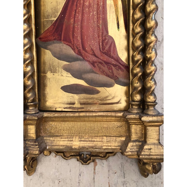 19th Century Giltwood Handpainted Icons -A Pair | Chairish