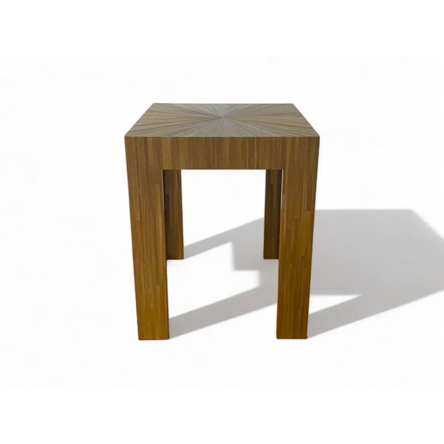 Side Table Straw Marquetry | Chairish