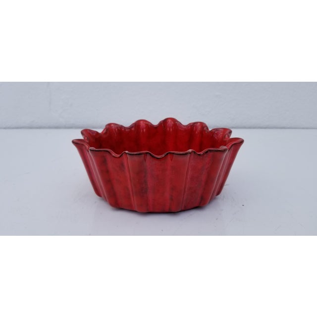 Vintage Italian Red Glazed Decorative Bowl | Chairish