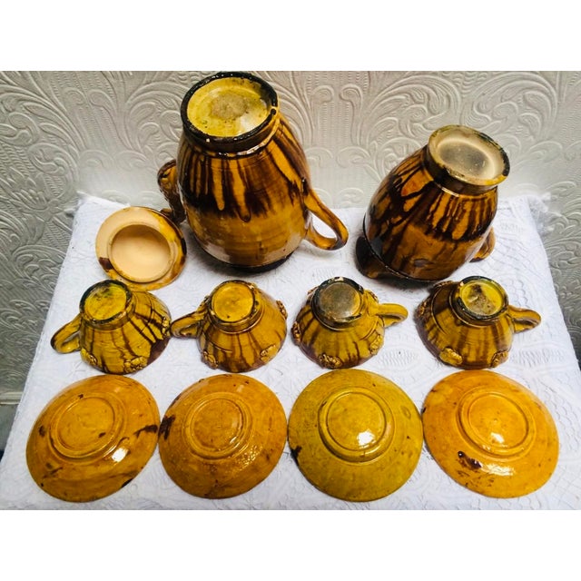 Vintage Mid Century Mexico Oaxaca Yellow Ware Drip-Ware Coffee Tea Set ...