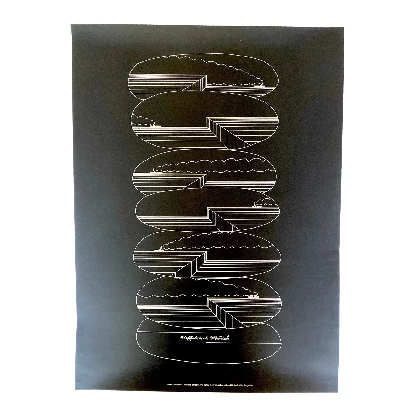 Dieter Roth 1970 Serigraph Print Entitled “Schifffahrts & Windetüde ...