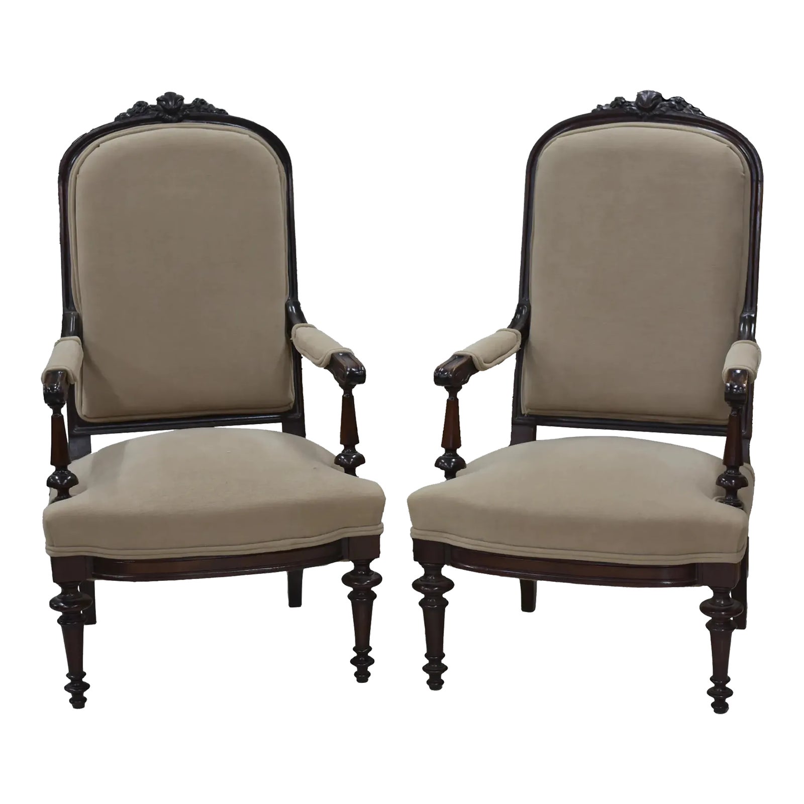 Pair of 19th Century Arm Chairs | Chairish