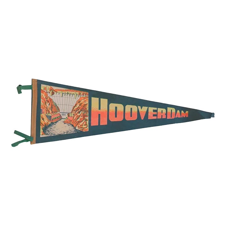Hover Dam Felt Flag Pennant | Chairish