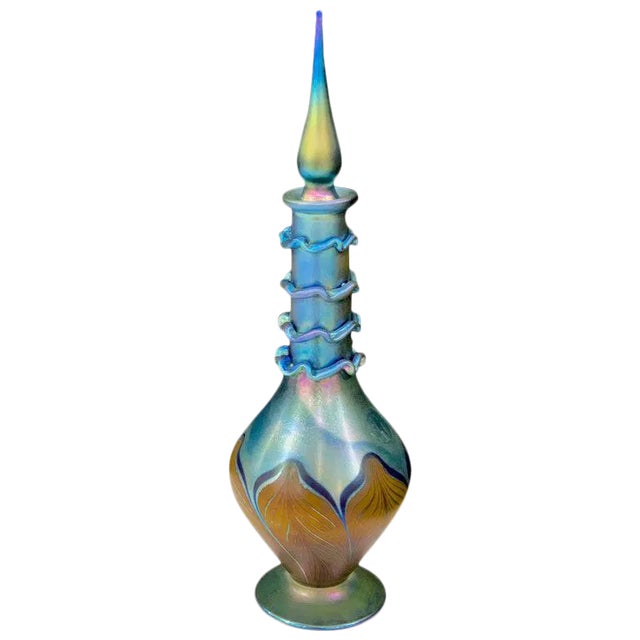 Vandermark Art Glass Decanter, in the Style of Louis Comfort Tiffany ...