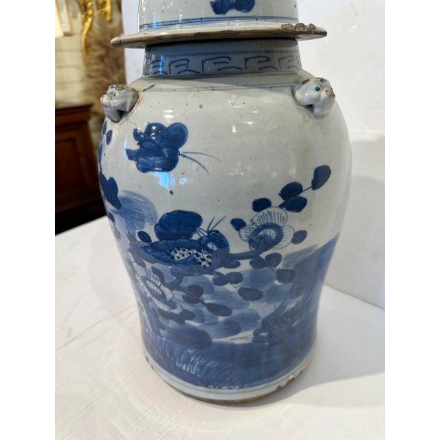 Blue and White Asian Jinger Jar | Chairish