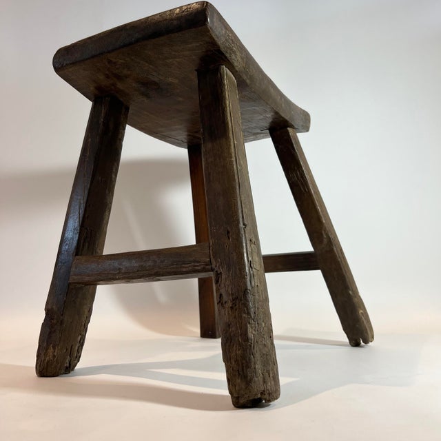 Early 20th Century. Primitive Wood Stool | Chairish