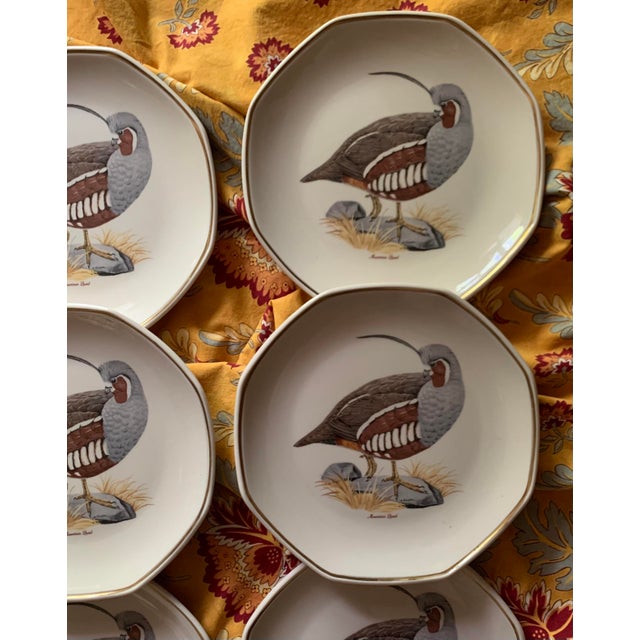 Vintage Quail Bird Octagonal Plates - Set of 6 | Chairish