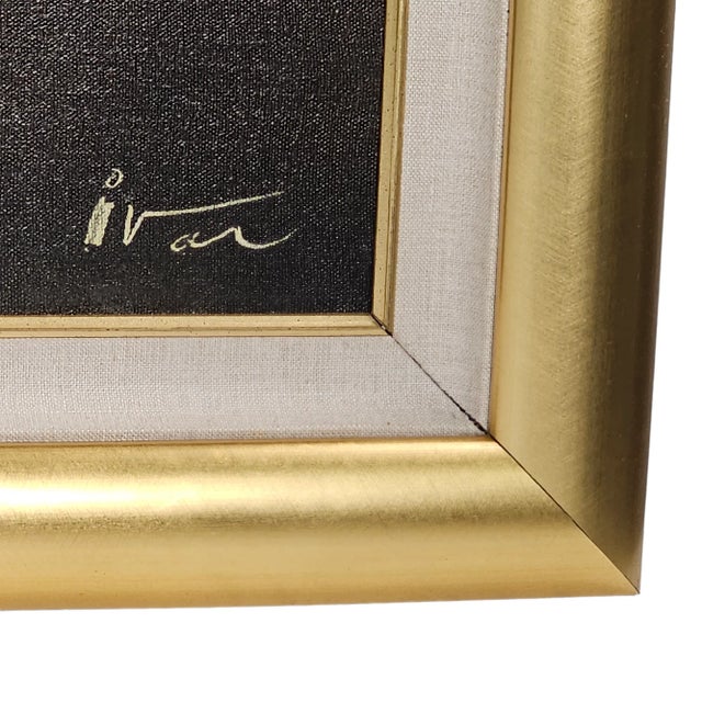 Ivar Bruun Modern Oil Painting W/ Framed Gold Norway | Chairish