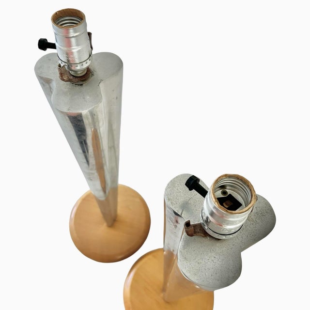 Vintage 1960s Mid-Century Modern Tapered Aluminum Table Lamps in the ...