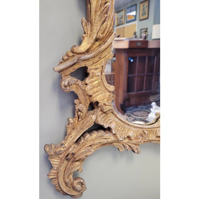Large 1960s Italian Rococo Style Chippendale Mirror | Chairish