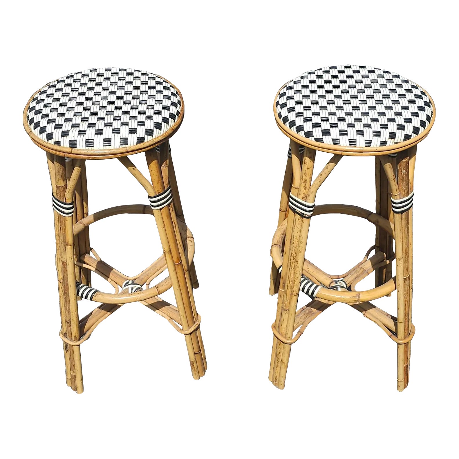 Vintage French Bistro Bar Stools- Set of 2 | Chairish