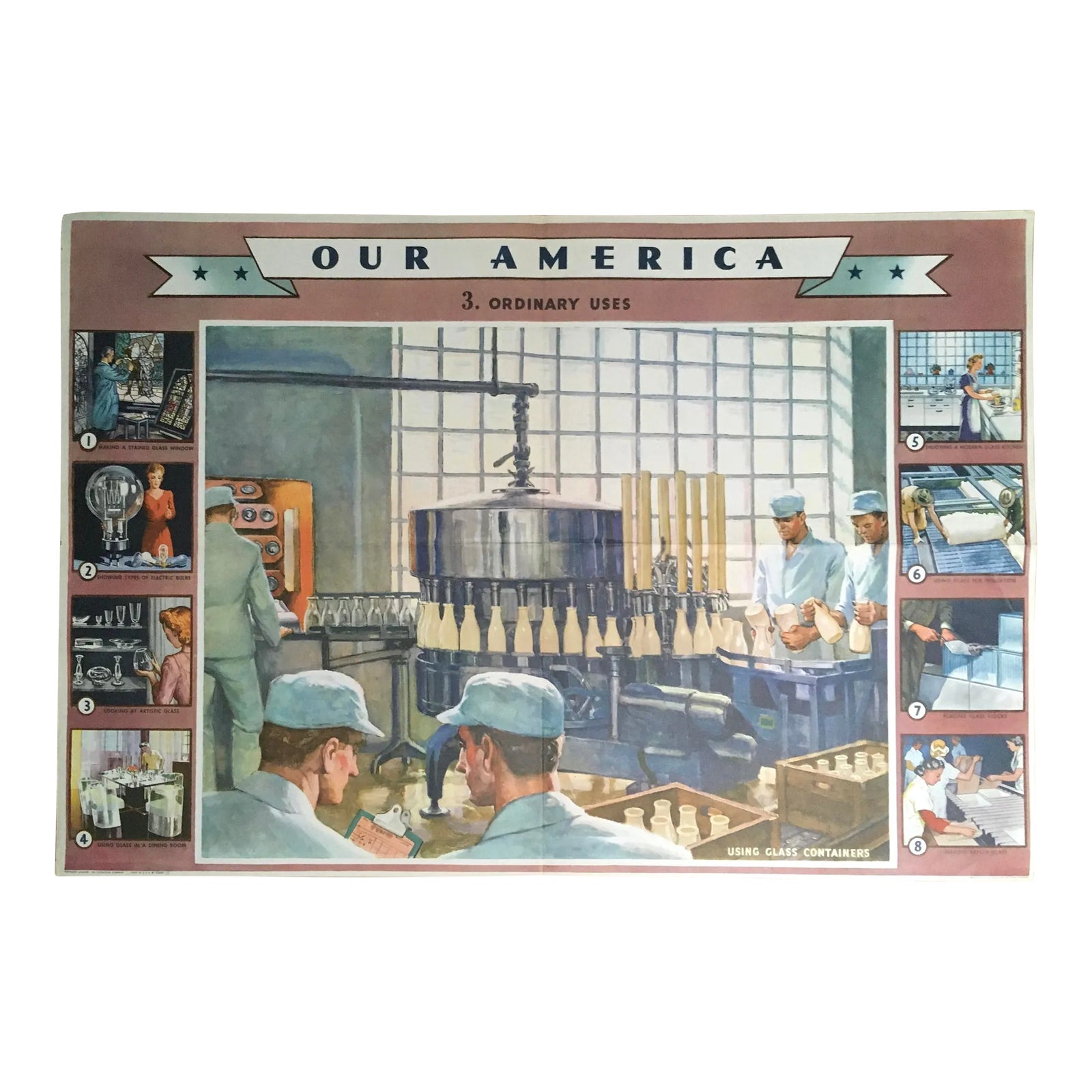 Large Vintage 1944 Coca-Cola "Our America" Poster: "Gaining New ...
