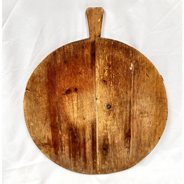 Early 1900s Large Round German Bread Board | Chairish