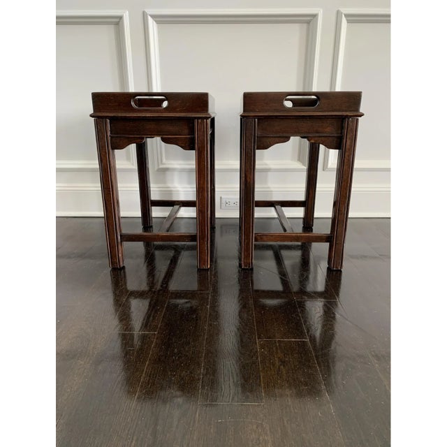 Bausman & Company English Country Side Tray Tables—A Pair | Chairish
