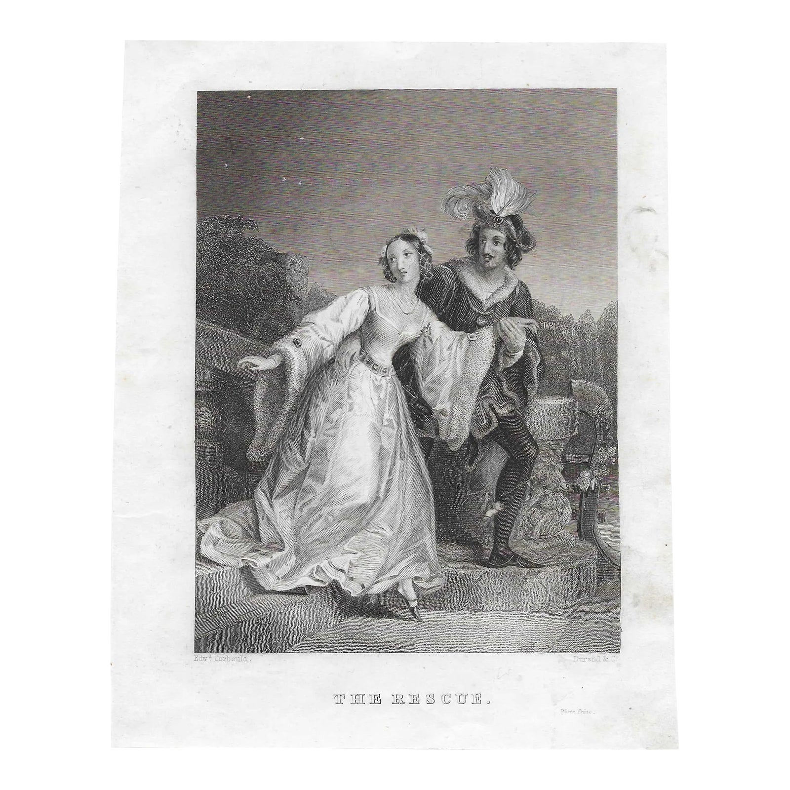 Antique Edward Corbould Figural Engraving | Chairish