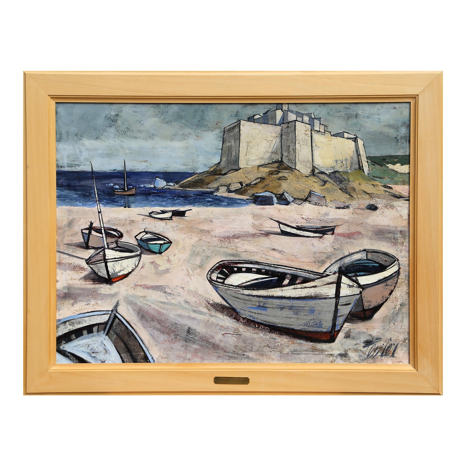 Le Bord De La Mer, Signed Oil Painting by Charles Levier | Chairish
