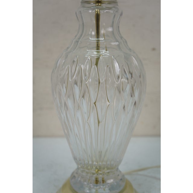 Mid 20th Century Heyco Brass Cut Crystal Vase Urn Table Lamp W Angel ...