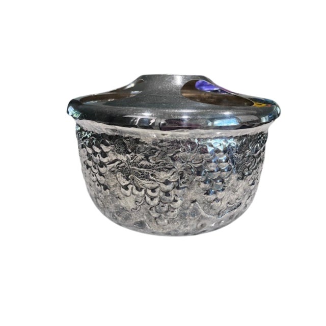 Vintage Silver-Plated Round Champagne & Wine Bottle Chiller Cooler Ice ...