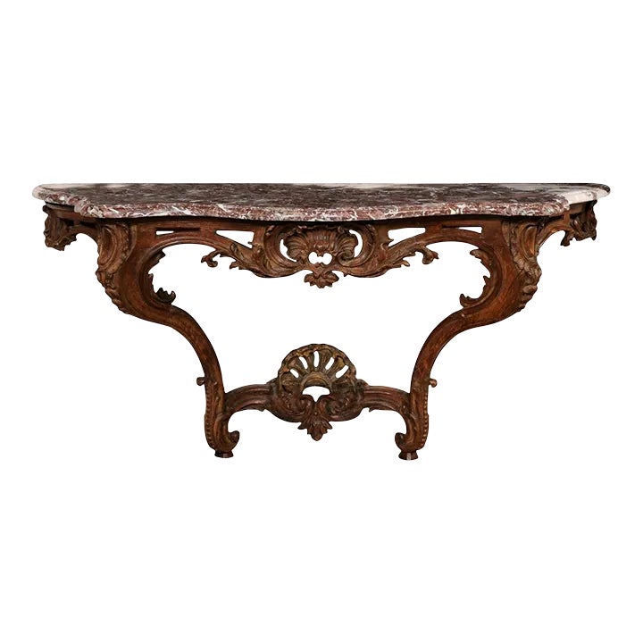 18th Century French Rococo Serpentine Console | Chairish