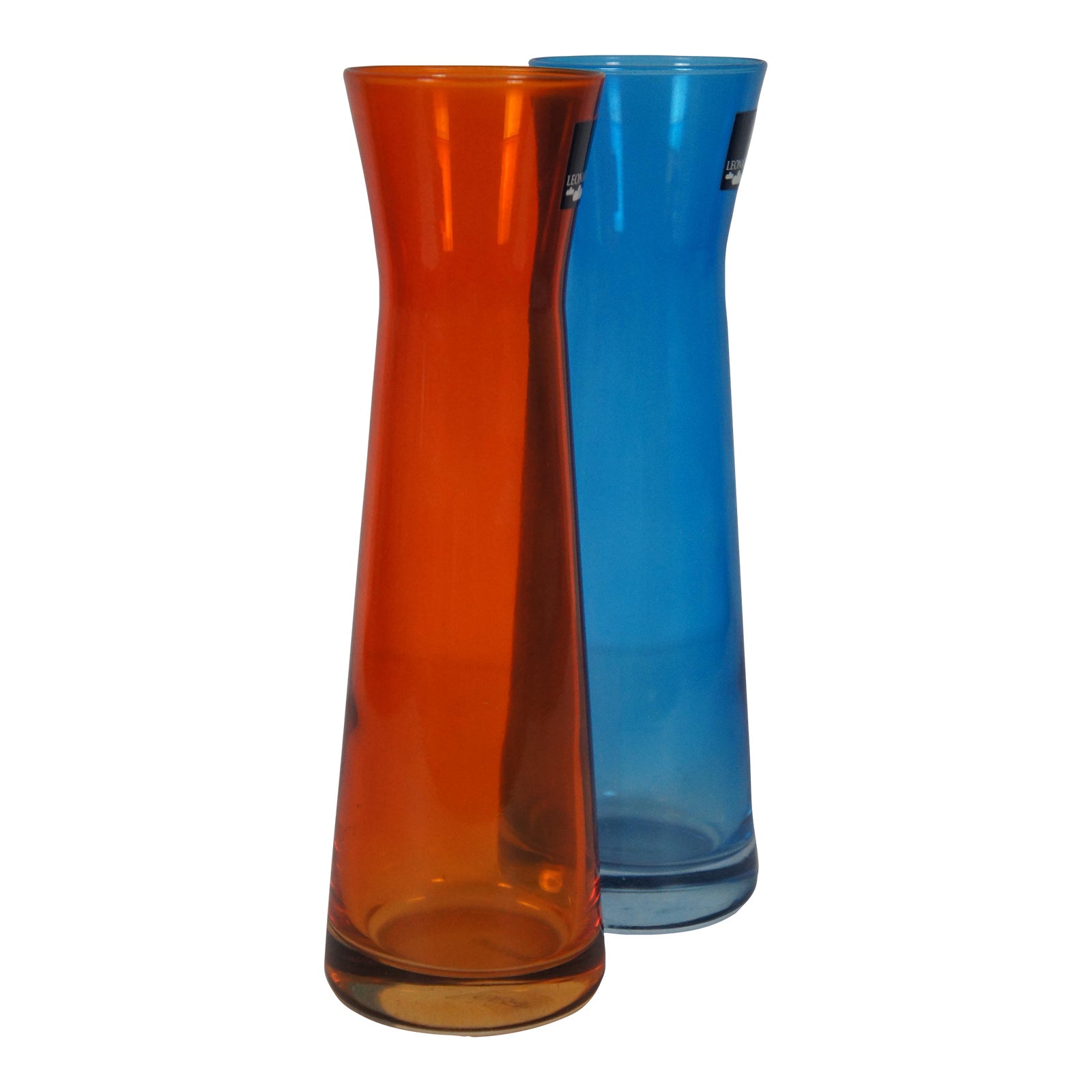 Mid Century Modern Leonardo Germany Red Orange & Blue Art Glass Vases ...