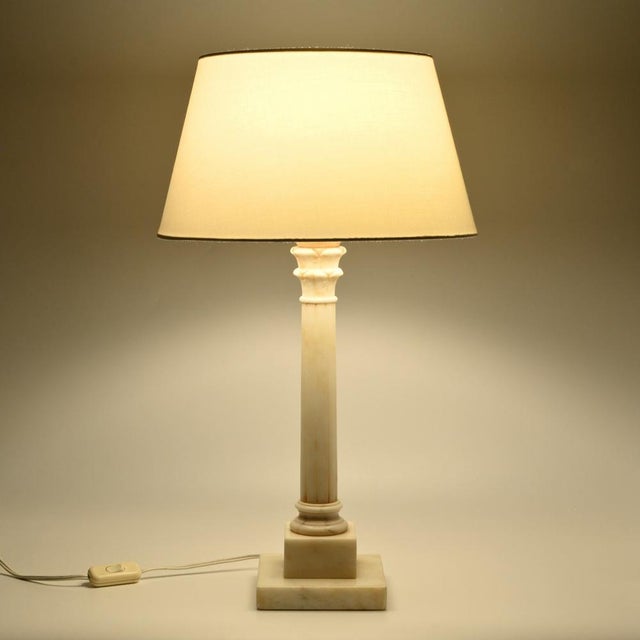 Alabaster Column Table Lamp from G. Bessi Volterra, 1950s | Chairish