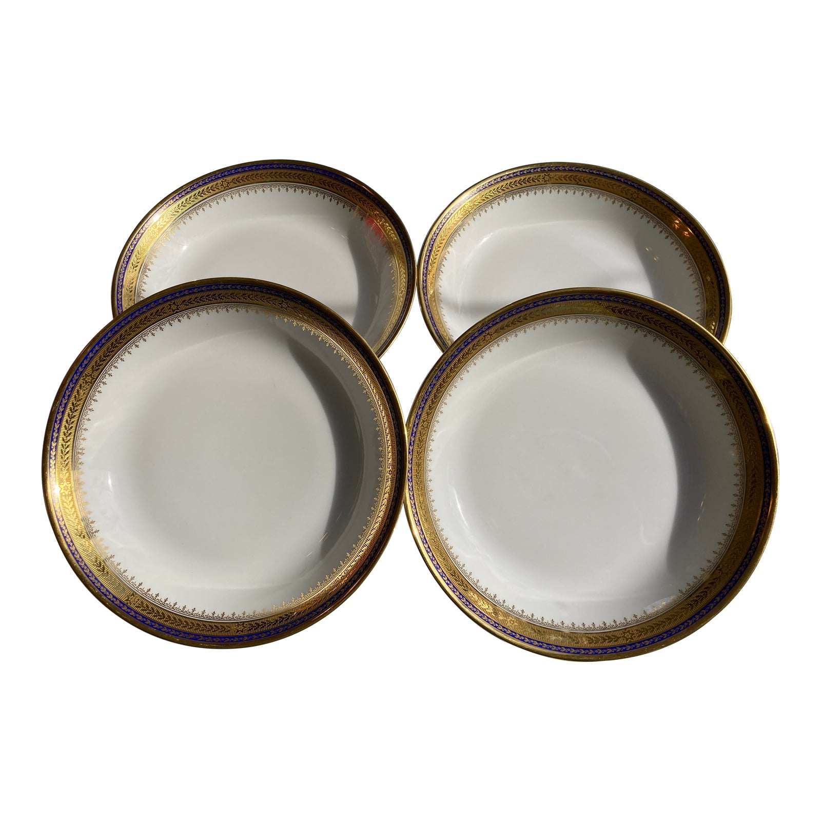 1920s Limoges France Fine Porcelain Fruit or Bisque Bowls With Green ...