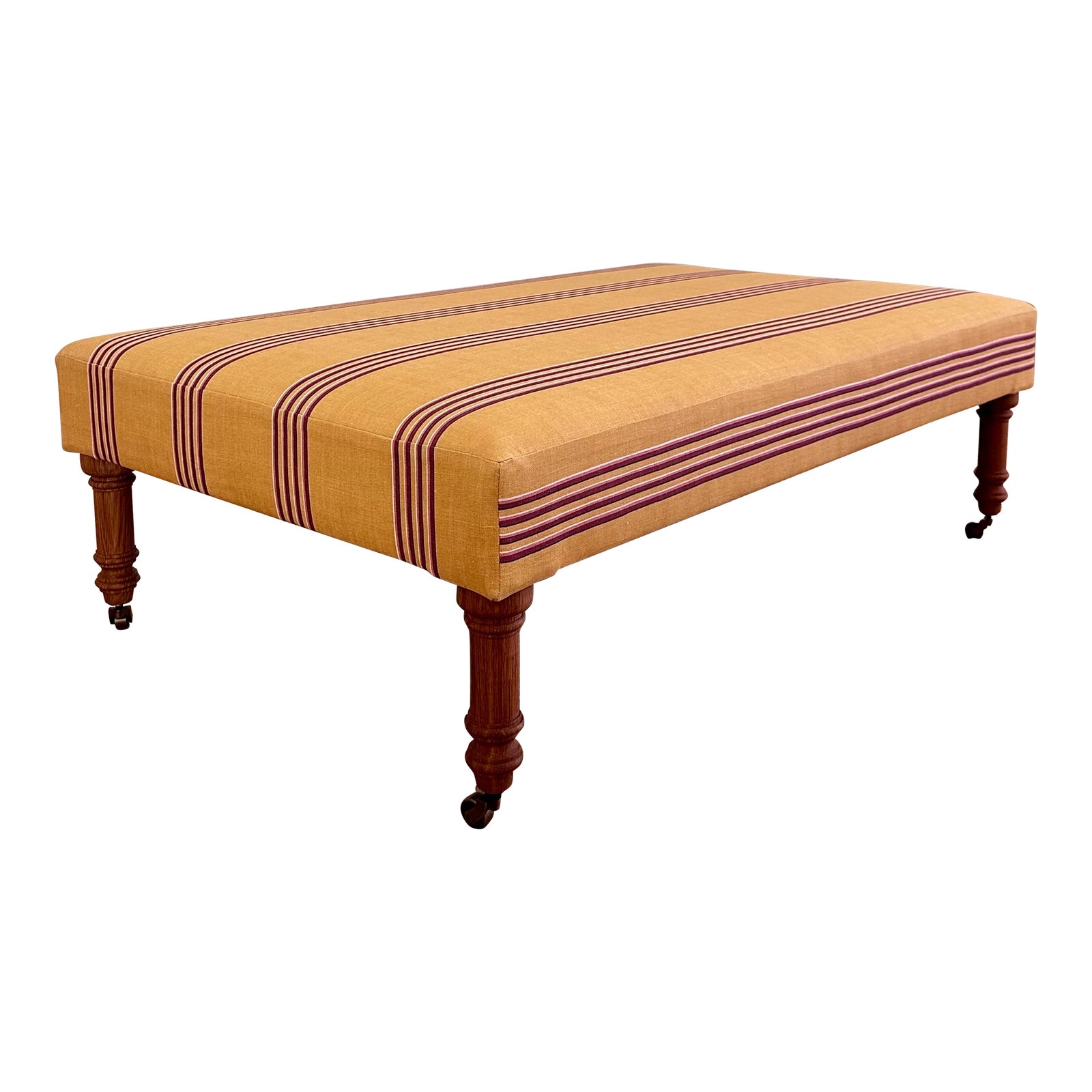 Hopper Ottoman by Leah O''Connell Design in Simple Stripe | Chairish