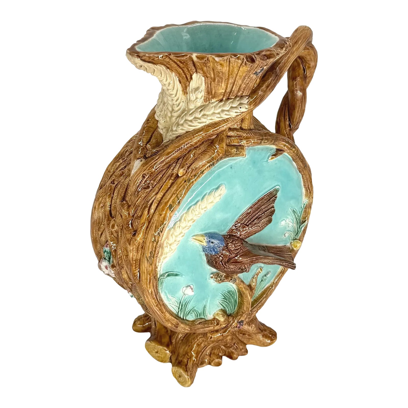 A Large Joseph Holdcroft Rustic Jug, Twigs and Branches With Birds, Ca ...