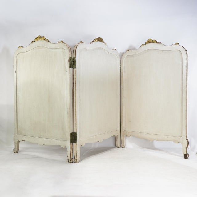 Vintage French Rococo Three-Panel Hand-Painted Vanity Screen ...