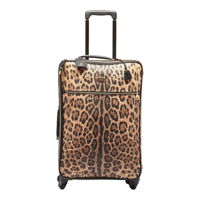 Dolce & Gabbana Brown Leopard Print Coated Canvas Large Trolley | Chairish
