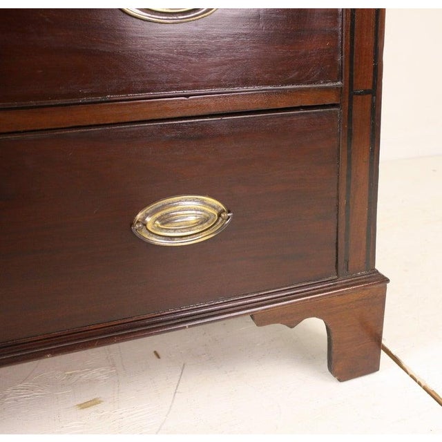 Antique English Mahogany & Shell Inlay Chest with Ebony Stringing ...