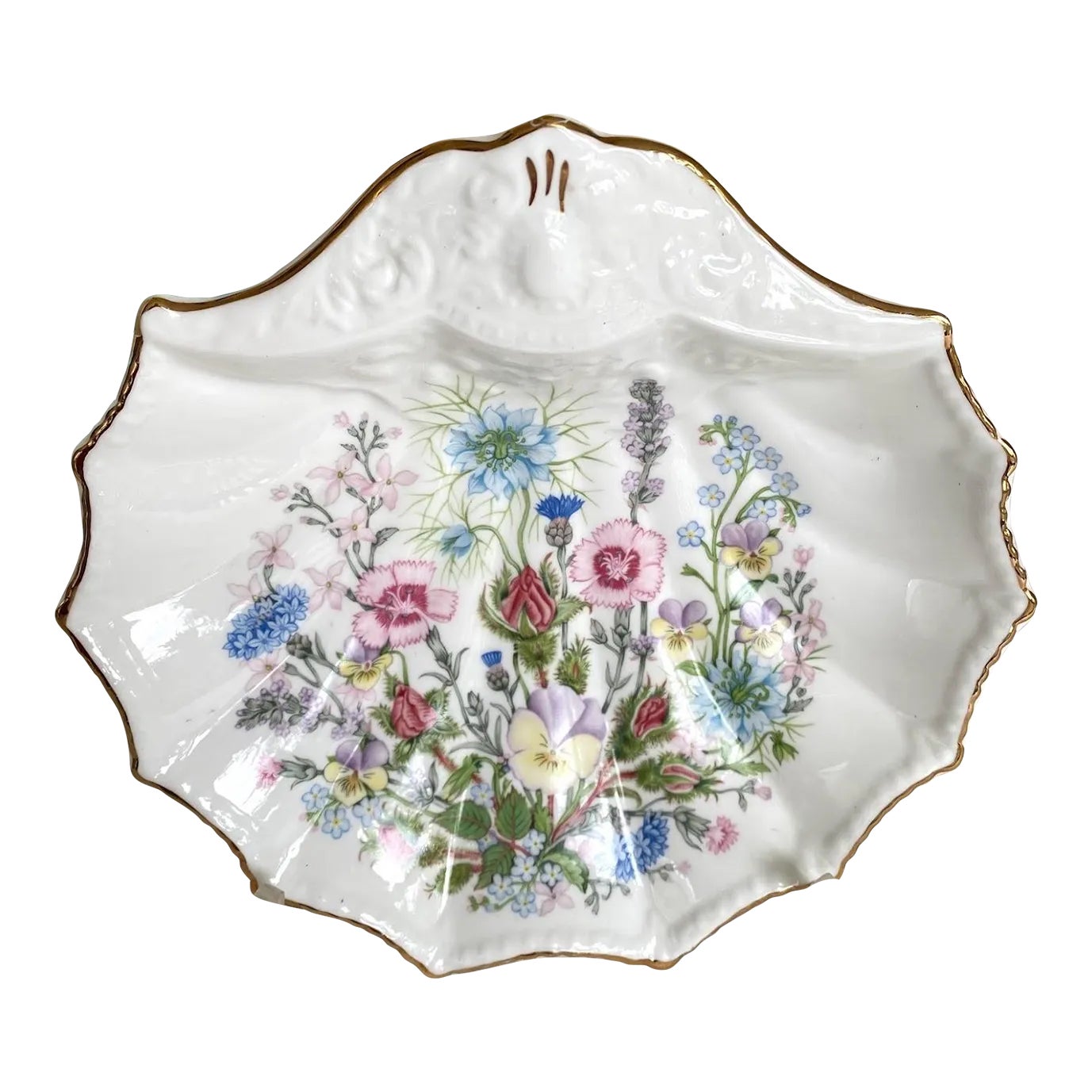 Vintage Aynsley, John Wild Tudor Shell Shaped Trinket Dish - Roses ...