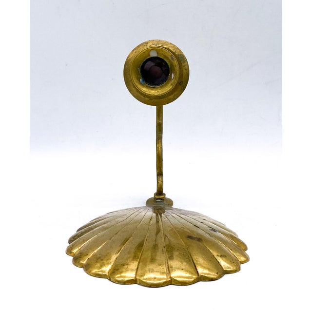 Vintage Shell Shaped Brass Wall Candle Sconce | Chairish