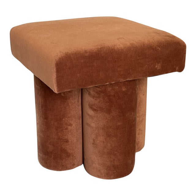 Lulu & Georgia Rust Colored Velvet Stool | Chairish