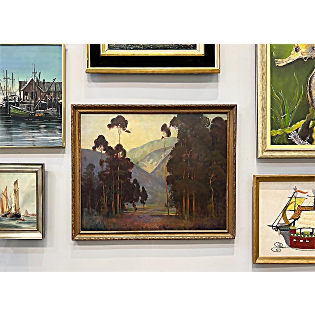 Large 1929 Carl De Courcey Ohio Landscape Oil Painting | Chairish