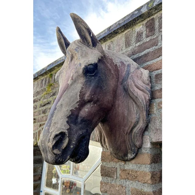 Life-Size Horse Head Sculpture, 1940s | Chairish